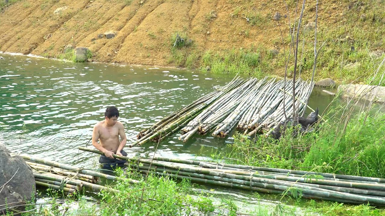 River Survival Shelter Fishing Survival Alone Ep1 Youtube