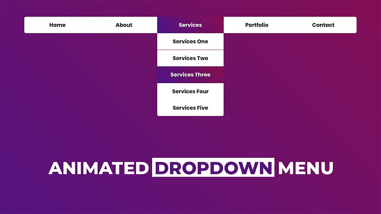How To Create An Animated Dropdown Menu Using Html Css Youtube
