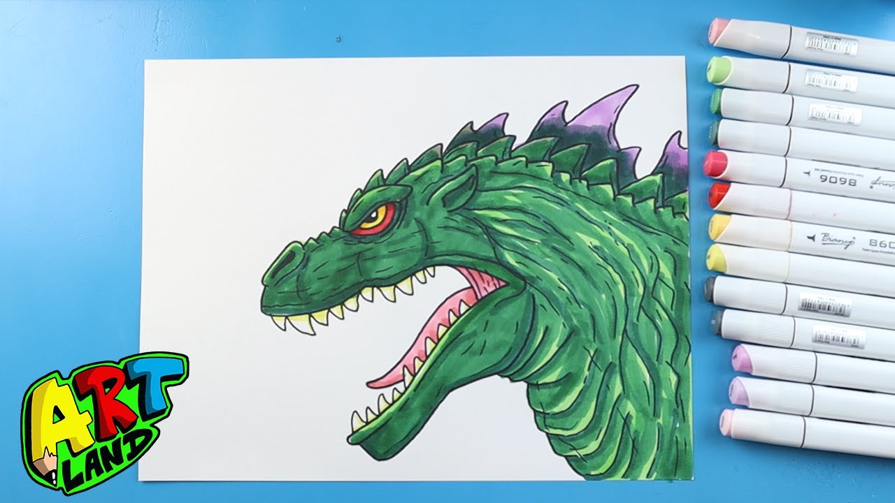 How To Draw Godzilla Millenium Face Youtube