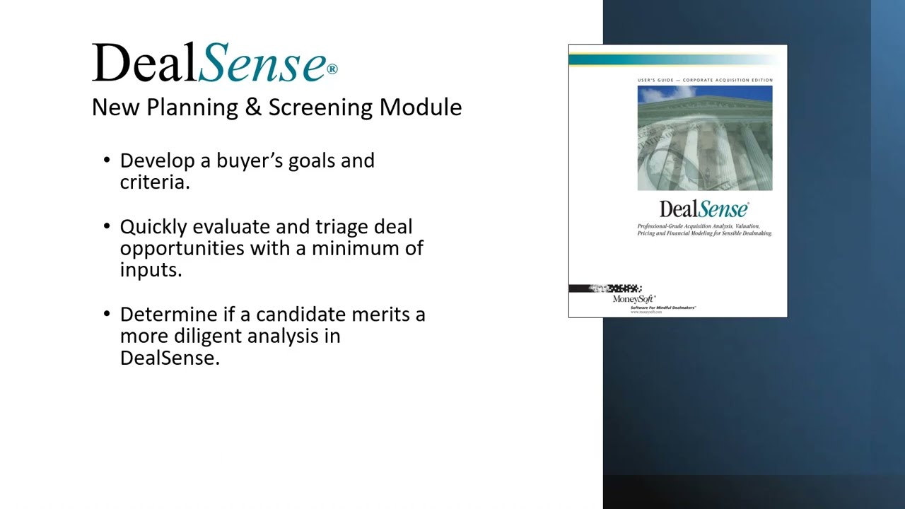 Dealsense New Planning And Screening Module Youtube