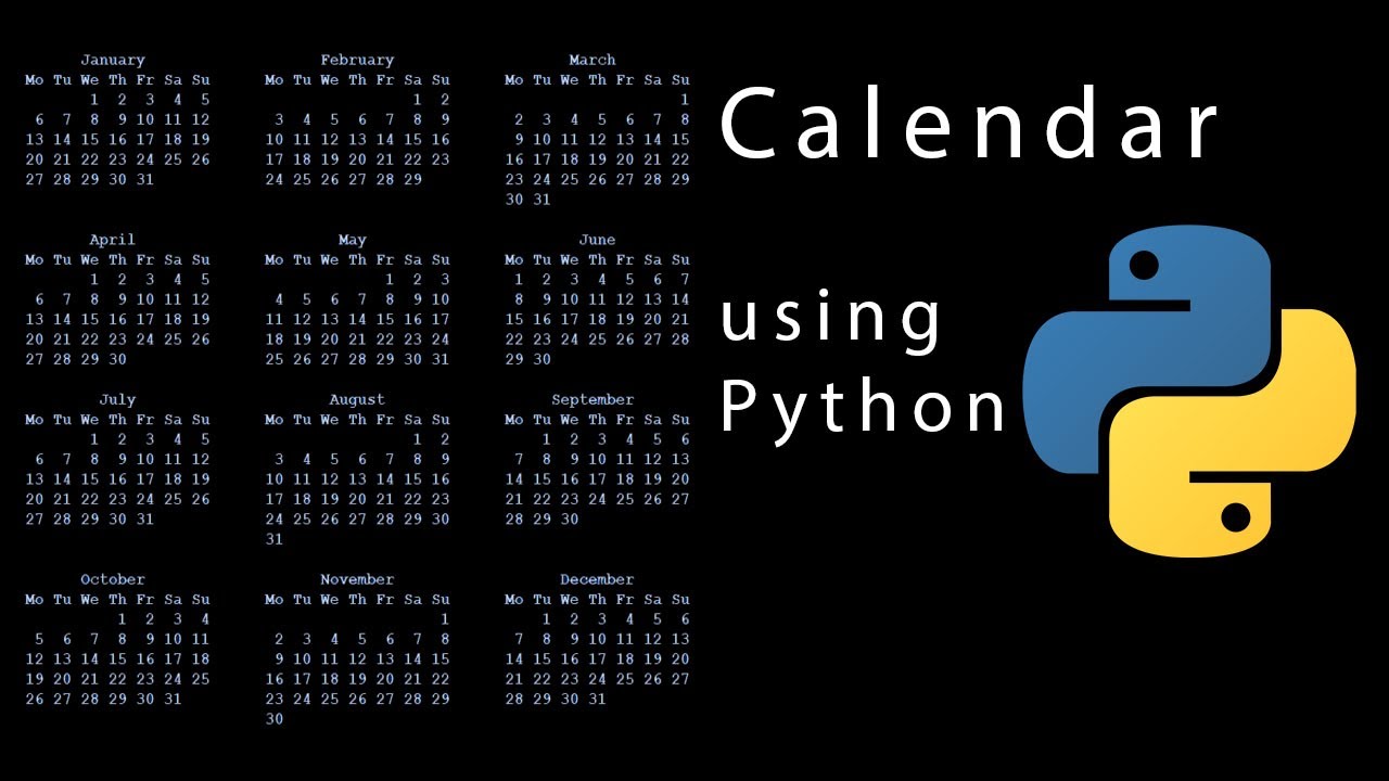 Let S Print Calendar Using Python Youtube