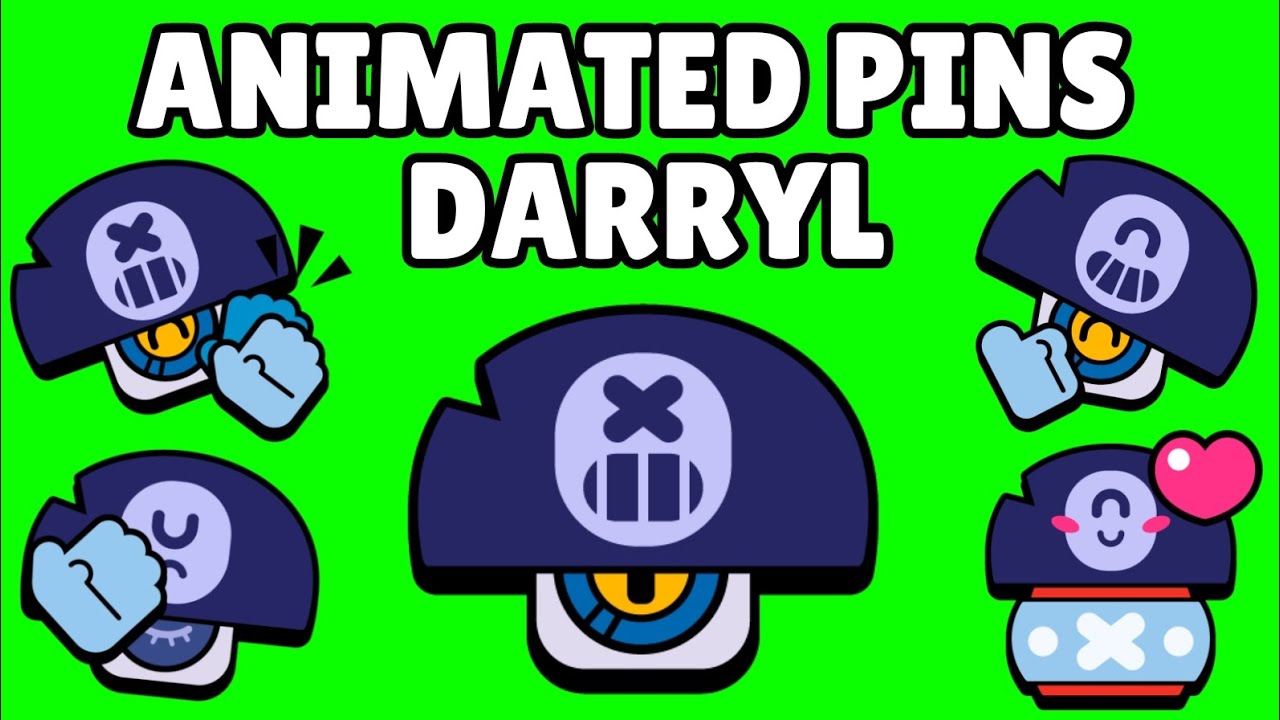 Darryl Pins Animated Brawl Stars Green Screen Youtube