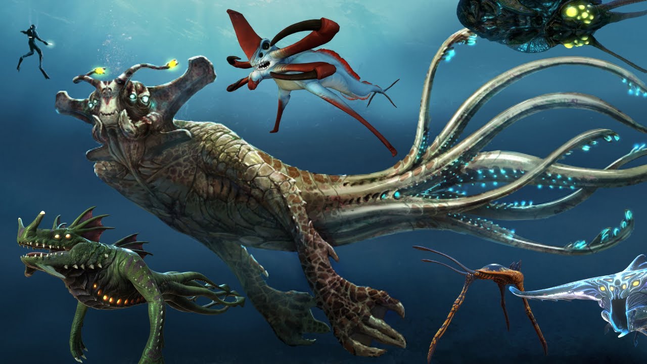 Subnautica 2023 All Leviathan Class Organism By Size Youtube