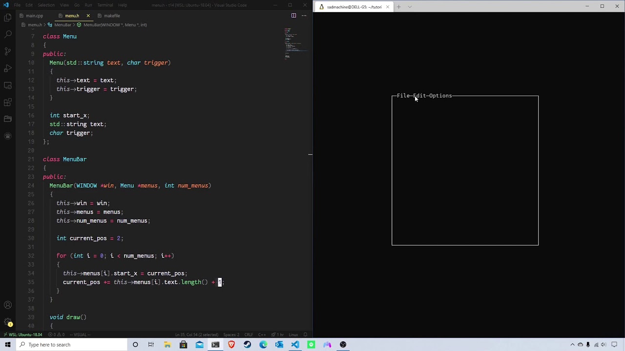 Ncurses Tutorial 14 2 Creating A Menubar Part 2 Youtube