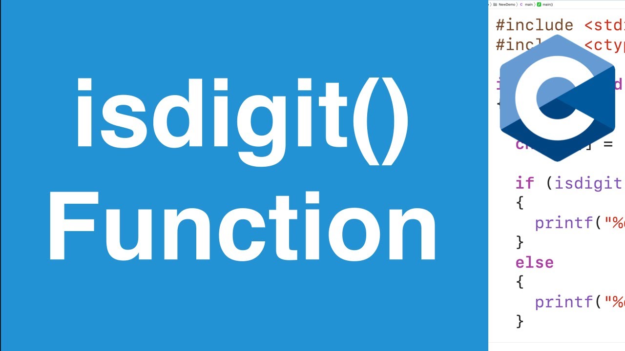 Isdigit Function C Programming Tutorial Youtube