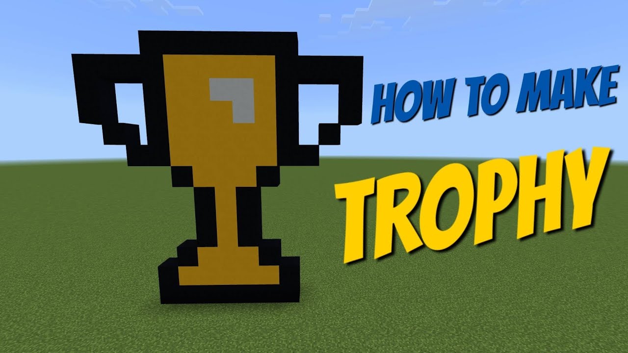 Minecraft Pixel Art Tutorial Golden Trophy Youtube