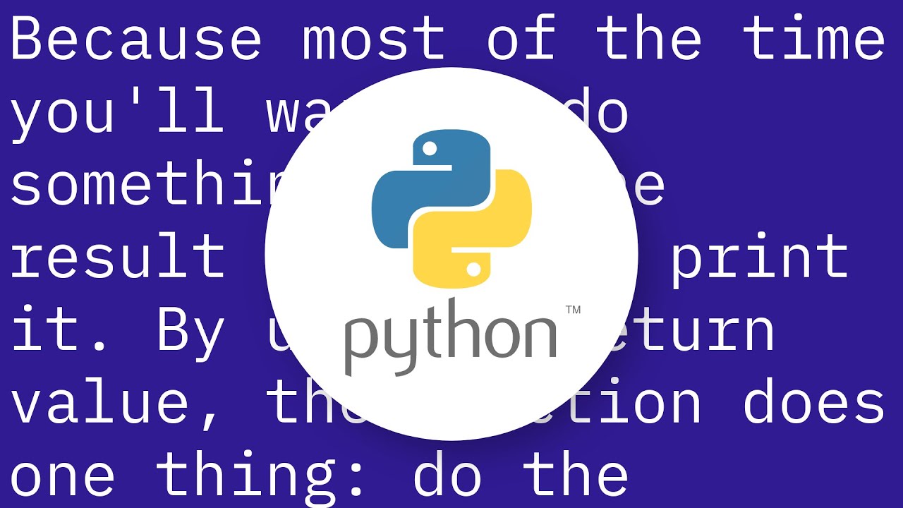 What Does Return True False Actually Do Python Youtube