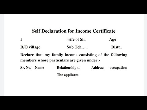 Self Declaration Form For Income Certificate Deathfery