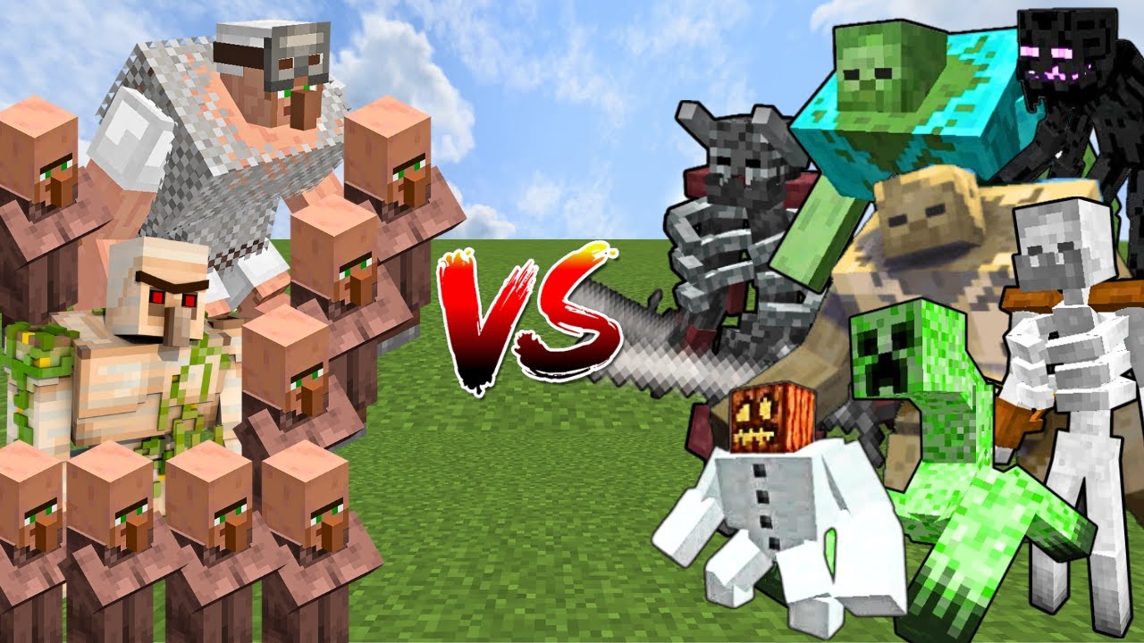 Villagers Vs Mutants Minecraft Mob Battle Youtube