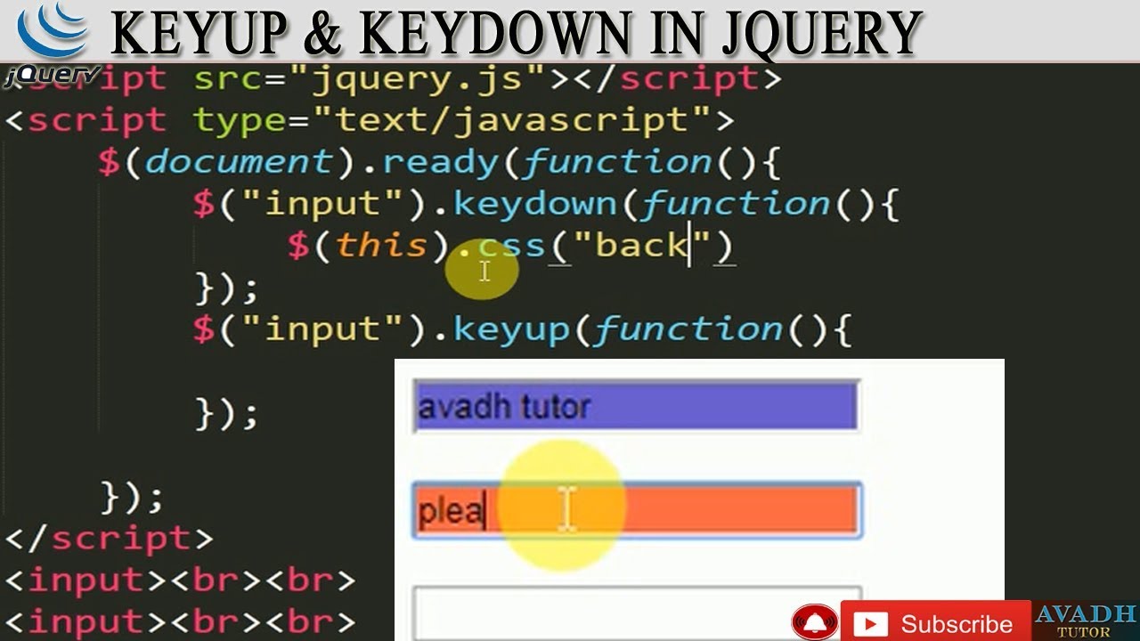Keyup Event In Jquery Keydown Event Jquery Stylish Input Field