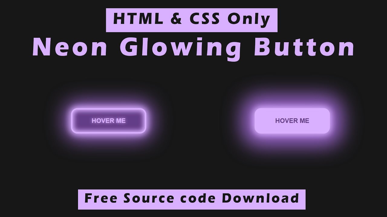 How To Create A Neon Glowing Button Using Html Css Simple Tutorial
