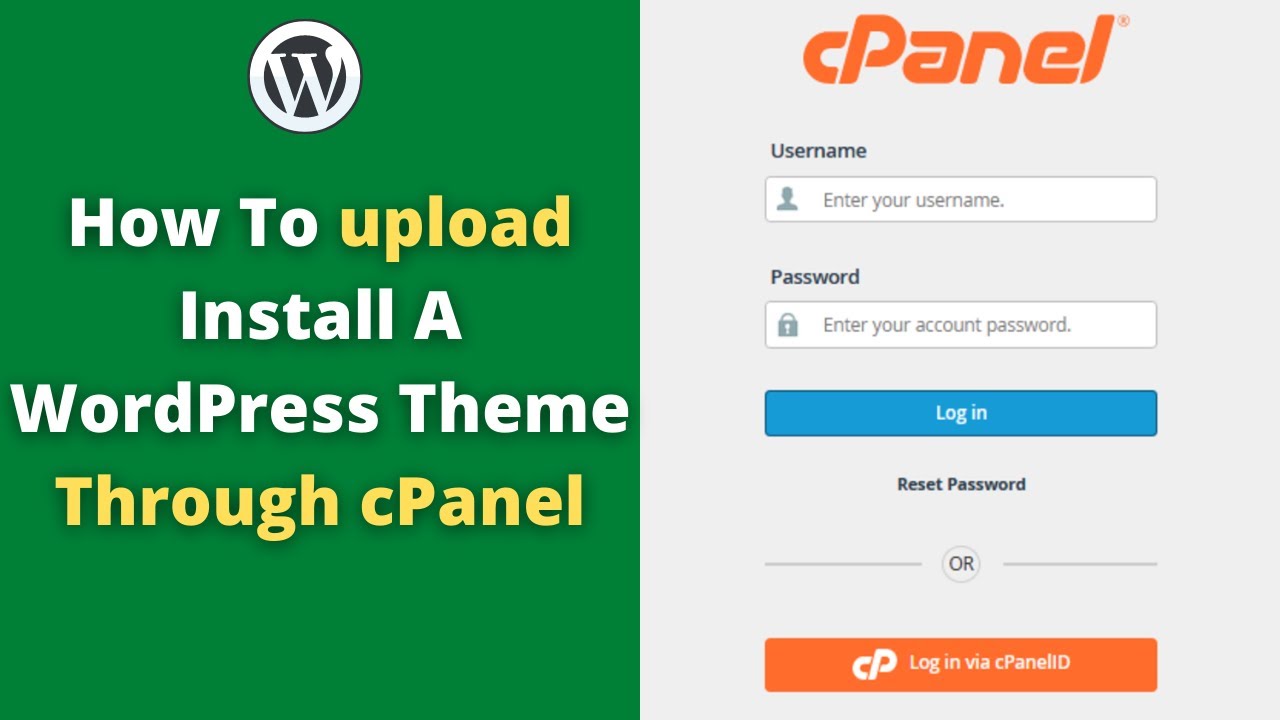 How To Upload Install A Wordpress Theme Through Cpanel Youtube
