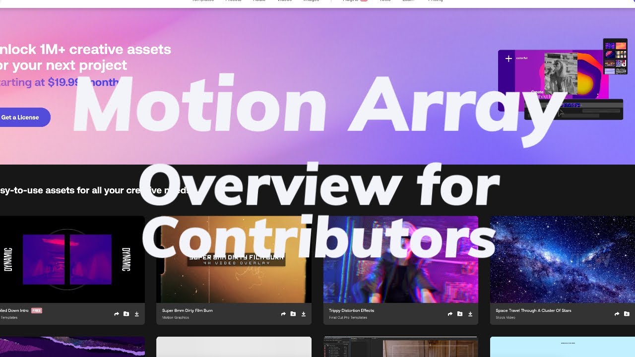 Overview Of Motion Array For Stock Contributors Stock Video Youtube