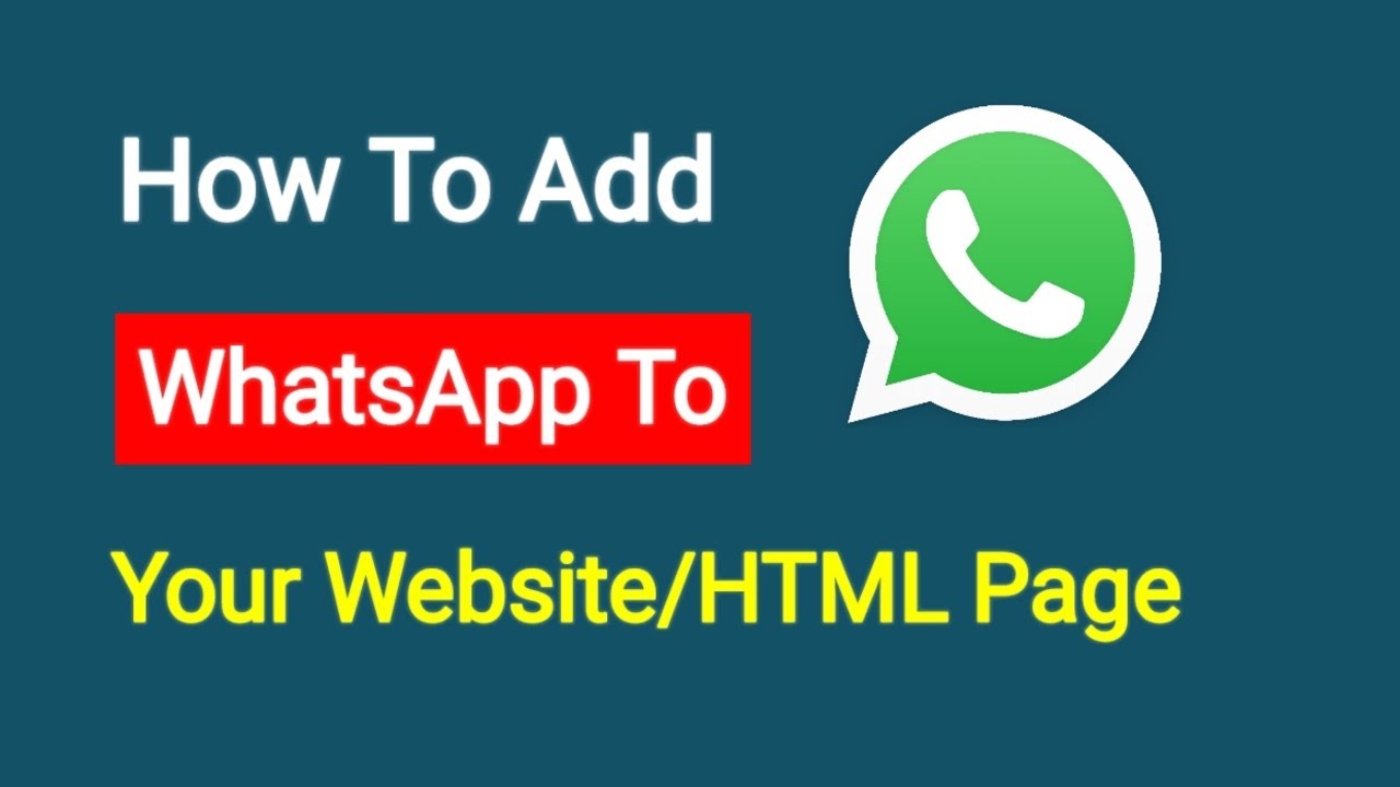 How To Add Whatsapp To Your Website Html Page Youtube