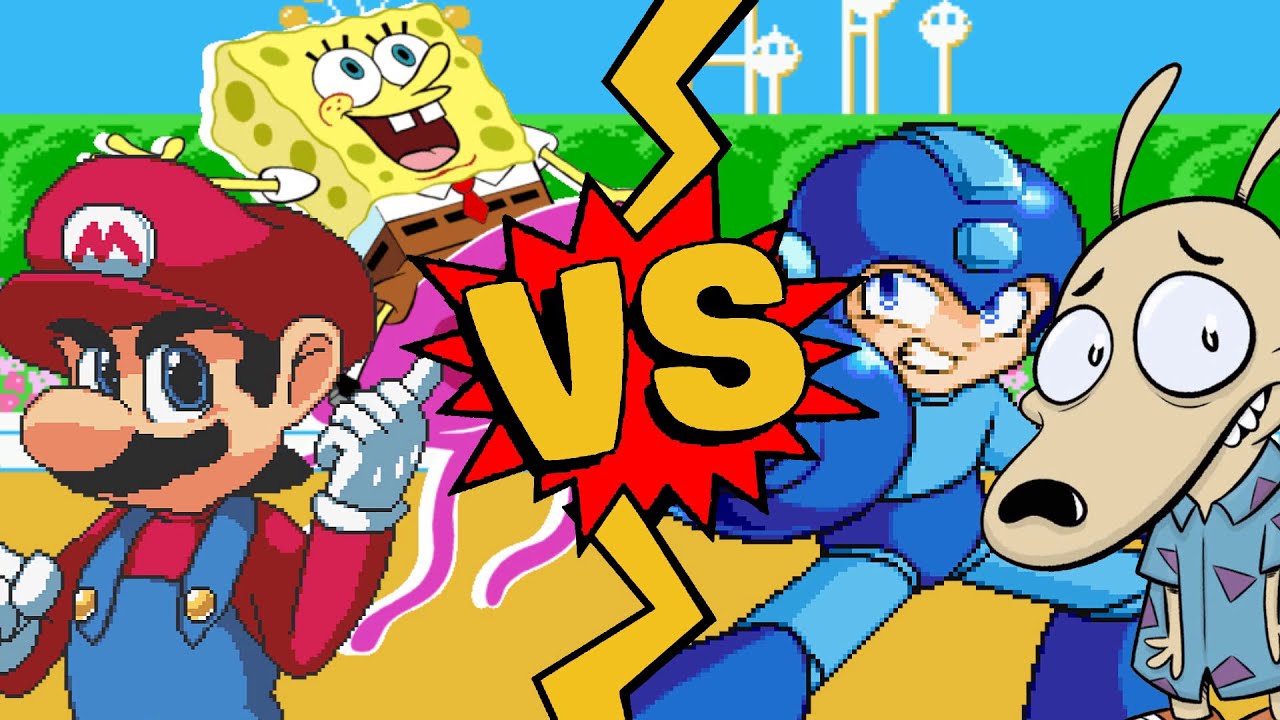 M U G E N Battles Mario Spongebob Vs Mega Man Rocko Youtube