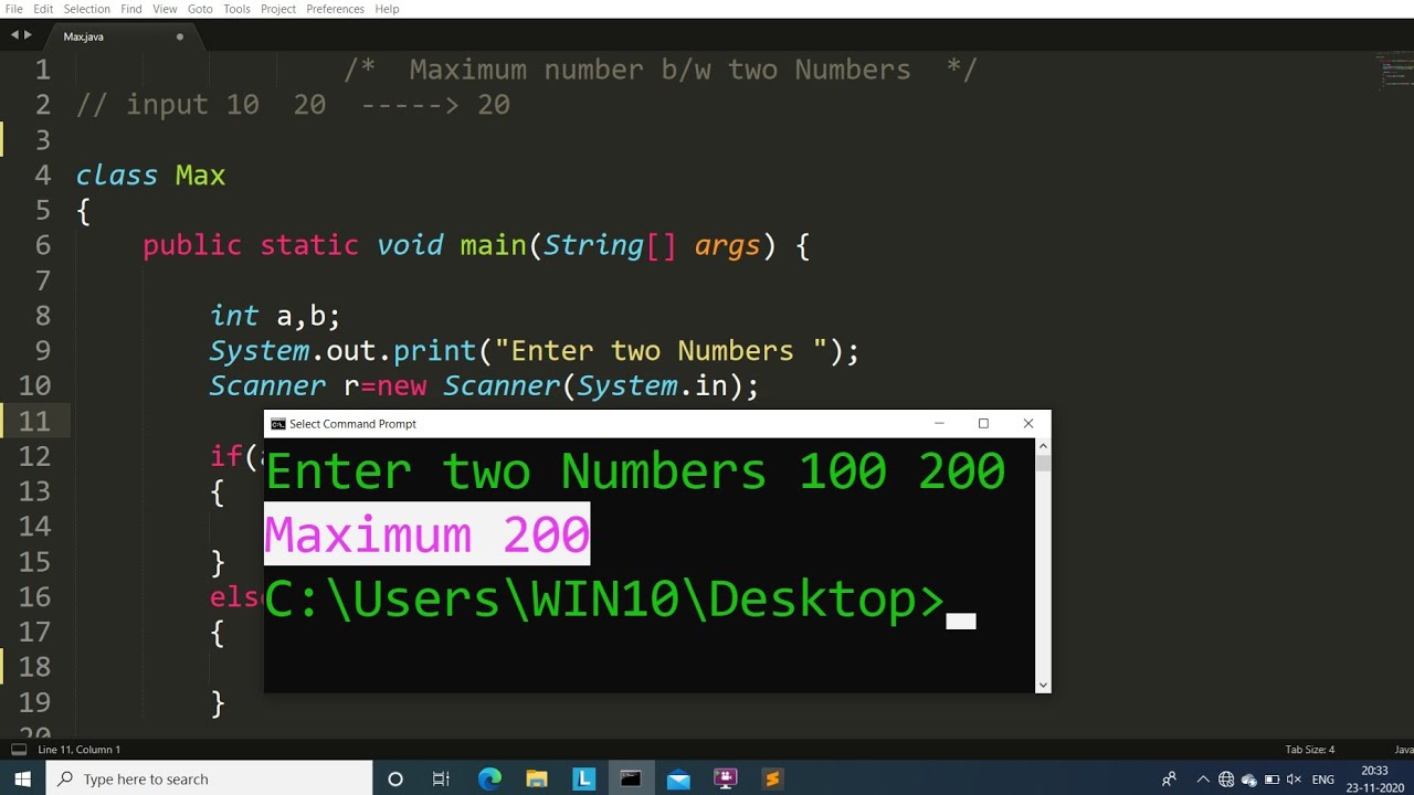 Java Program To Find Greatest Number Between Two Numbers Learn Coding