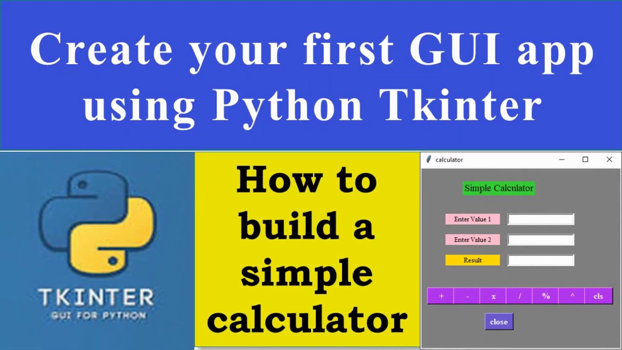Create Simple Calculator In Python Using Tkinter Gui Tutorial Youtube