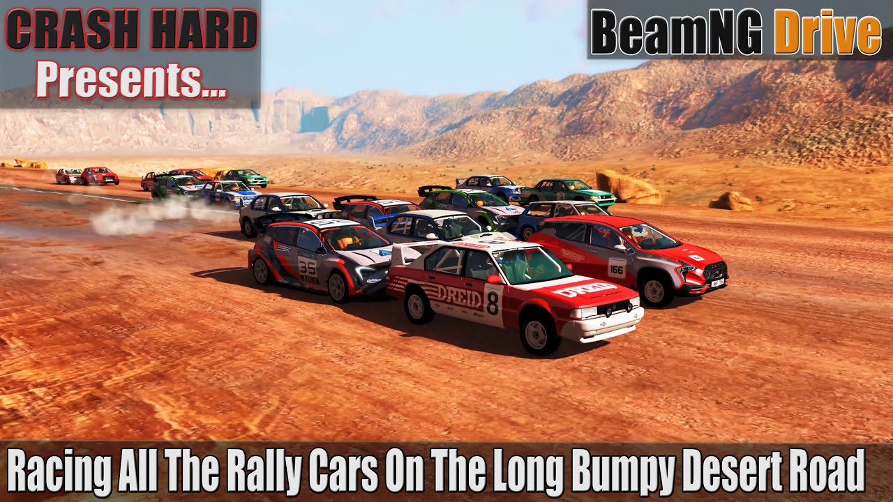 Beamng Drive Racing All The Rally Cars On The Long Bumpy Desert Road