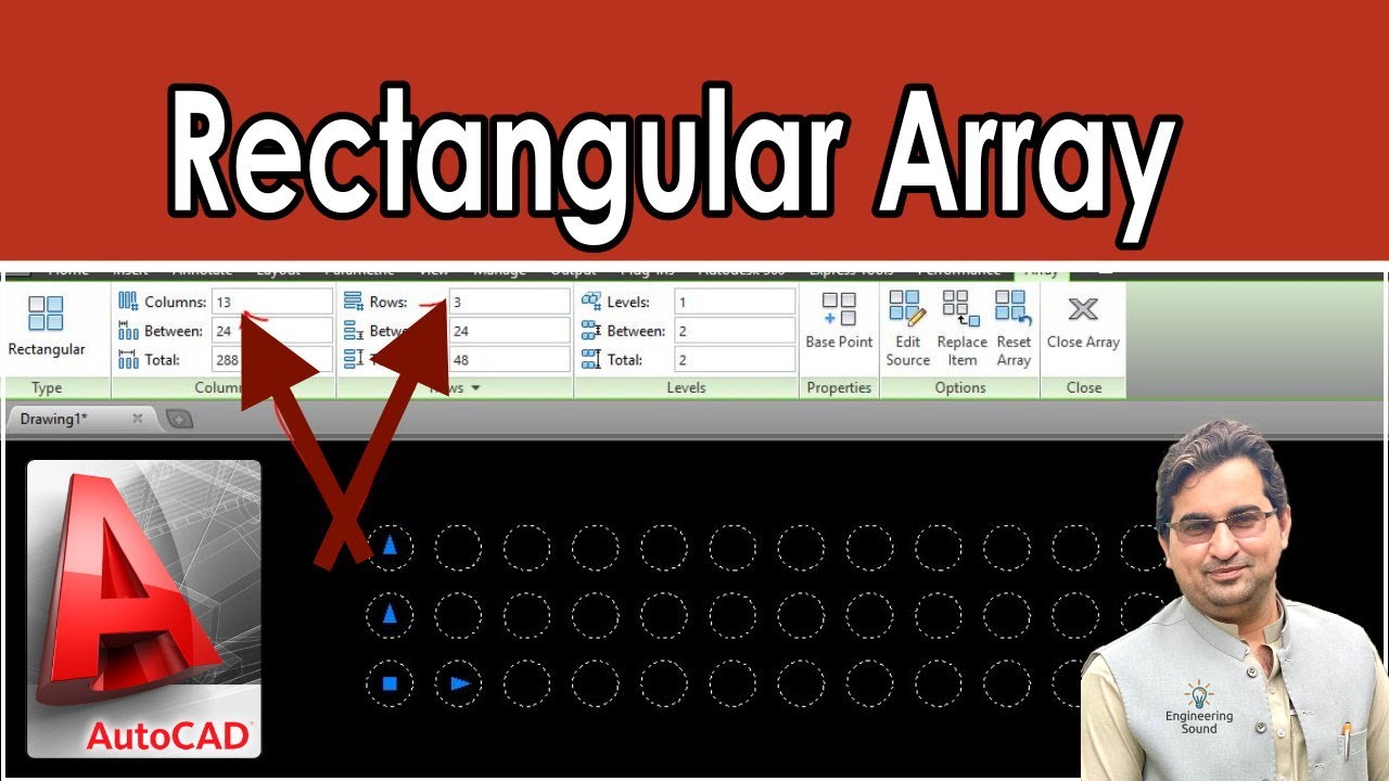 How To Use Rectangular Array Command In Autocad Autodesk Civil 3d