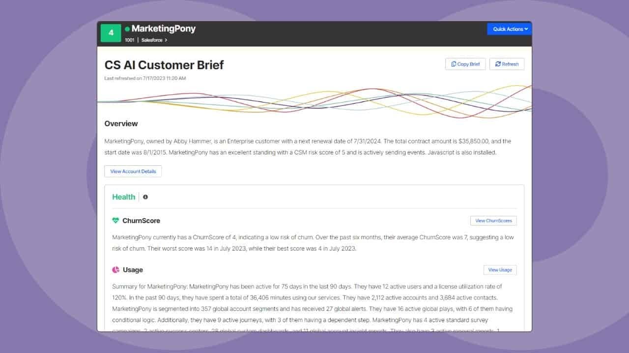 Churnzero Launches Customer Briefs Powered By Customer Success Ai