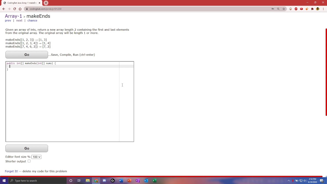 Array 1 Makeends Java Tutorial Codingbat Youtube