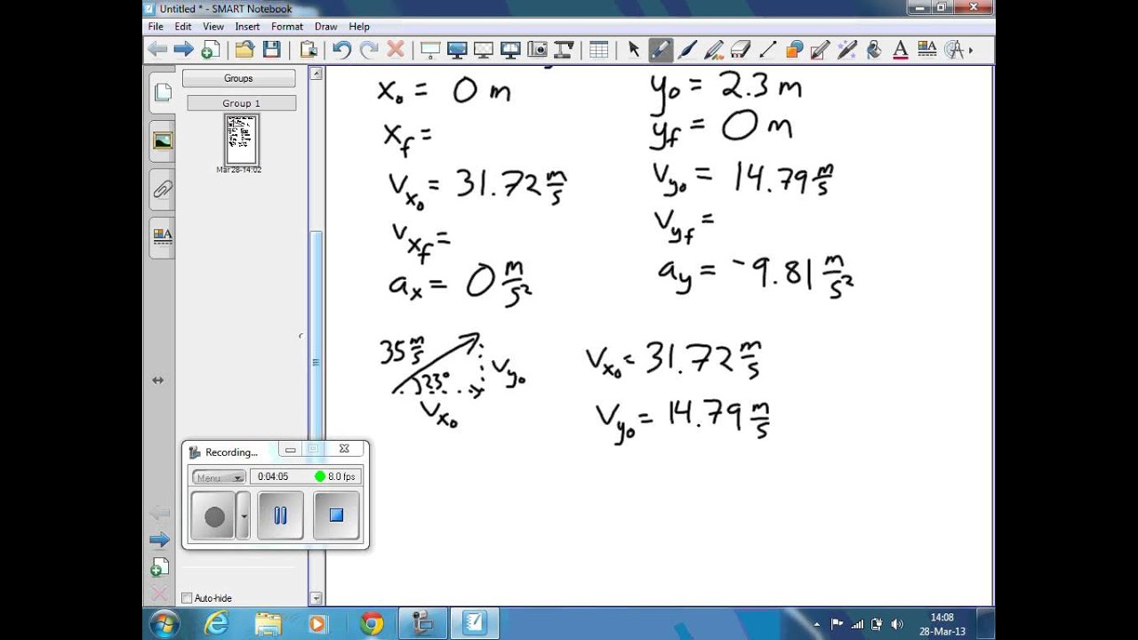 Two Dimensional Motion Practice 2 Youtube