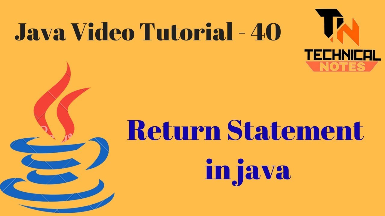 Return Statement In Java Youtube