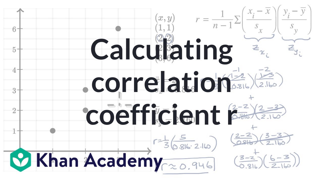Calculating Correlation Coefficient R Ap Statistics Khan Academy