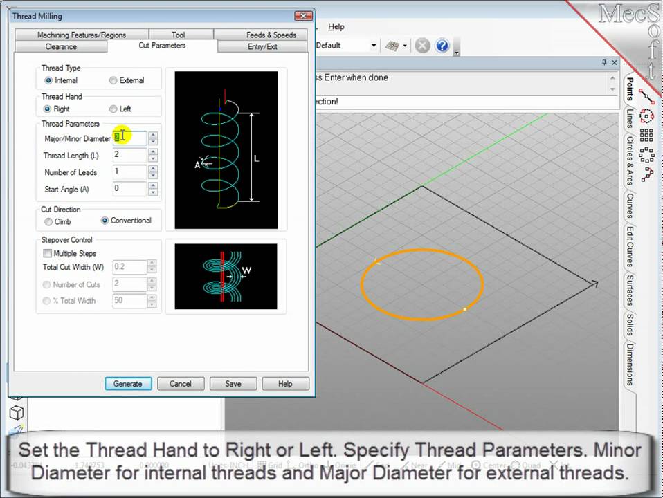 Visualmill Thread Milling Youtube