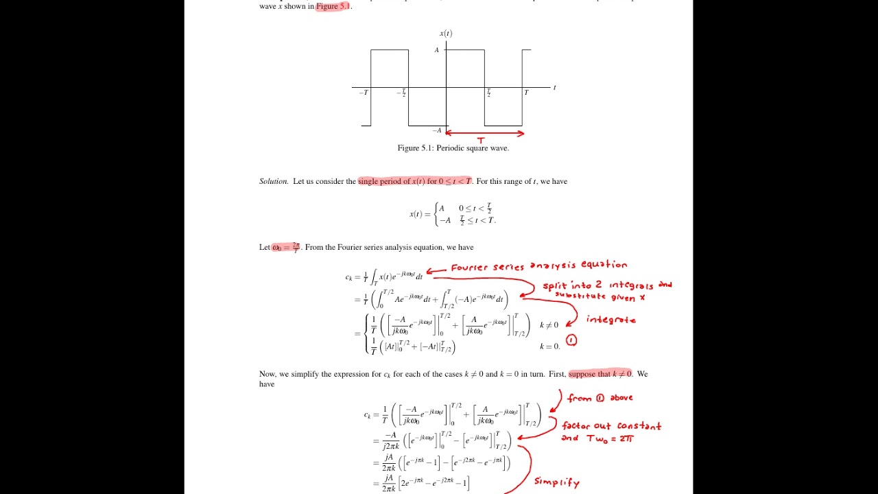 Ece 260 Ct Fourier Series Fourier Series Youtube