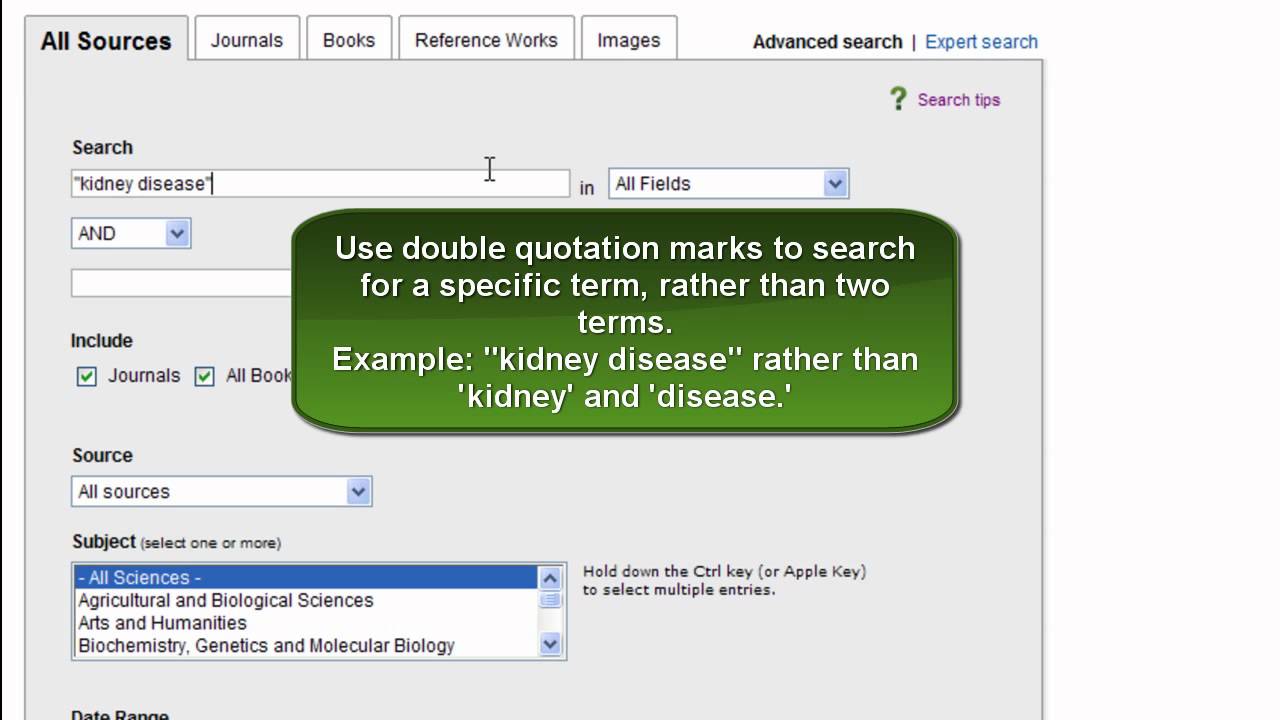 Searching Sciencedirect