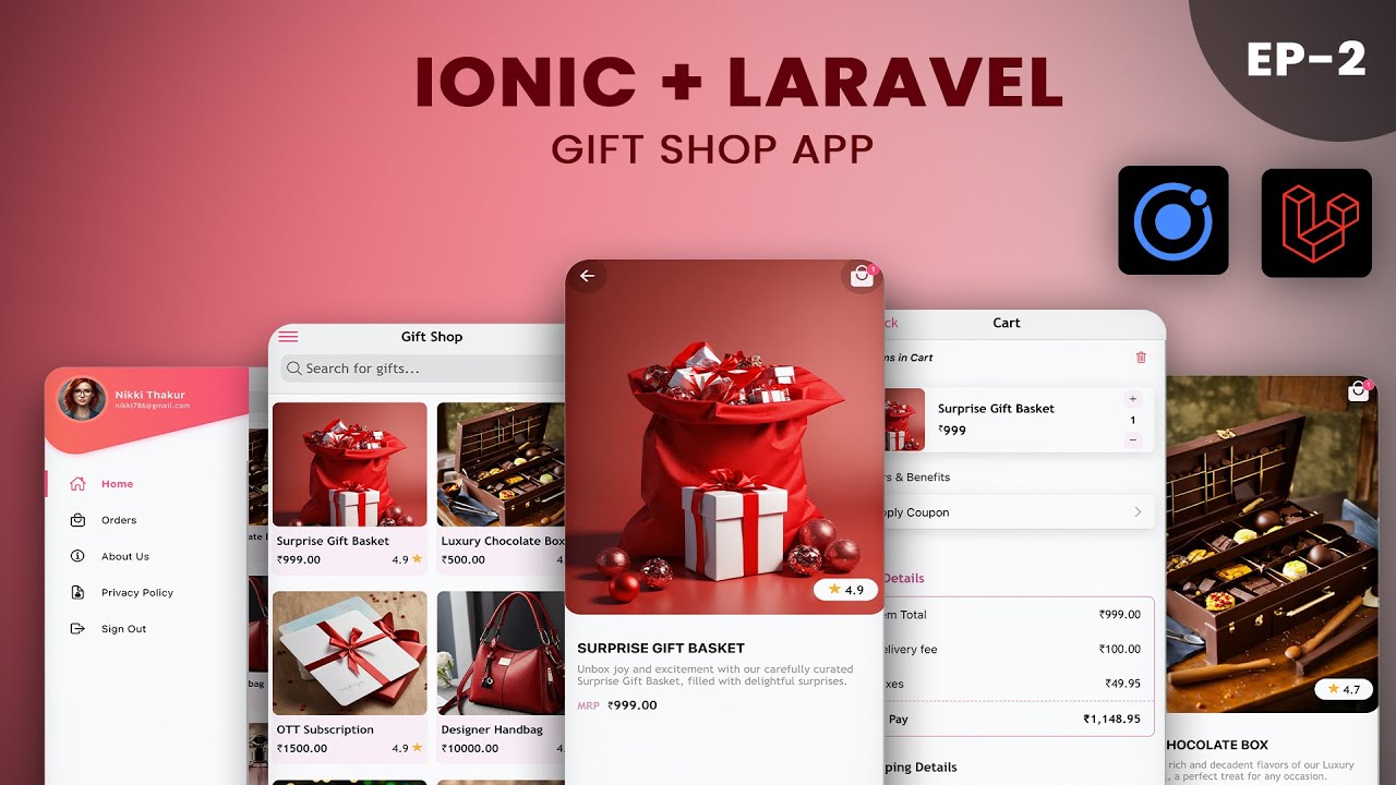 Ionic Gift Shop App Episode 2 Item Detail Screen Angular