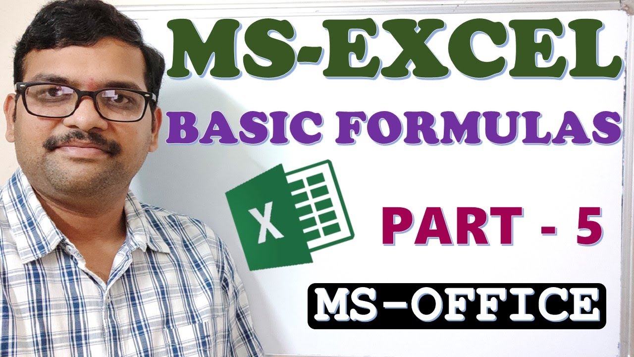 Basic Formula Ms Excel Part 5 Youtube