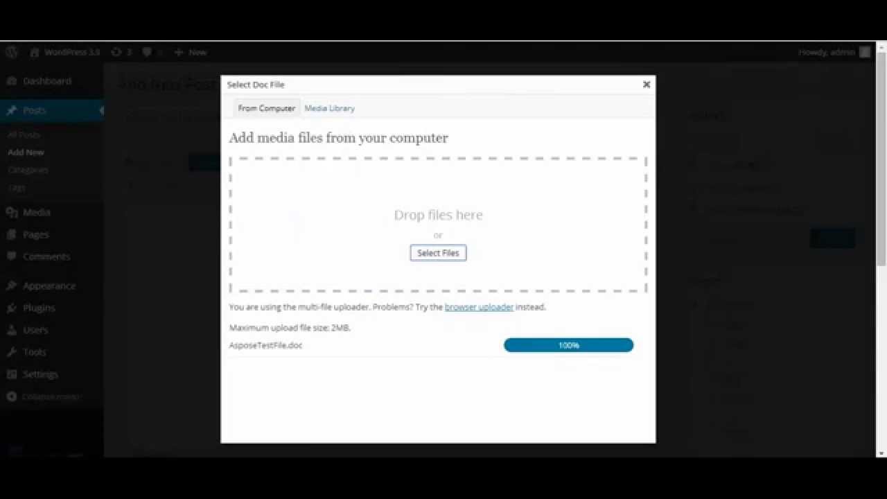 Aspose Doc Importer Plugin For Wordpress Tutorial Youtube