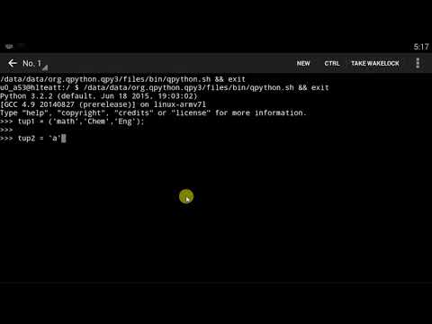 Qpython Tutorial 15 Tuples Youtube