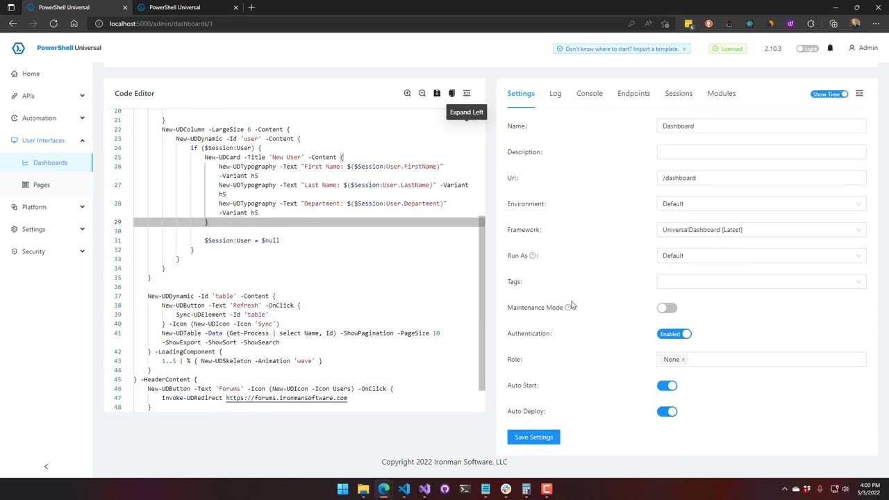 Powershell Universal Training Dashboards Basics Youtube