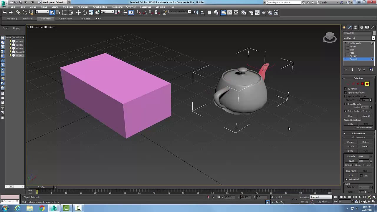 3ds Max 08 03 Sub Object Levels In Editable Mesh Youtube