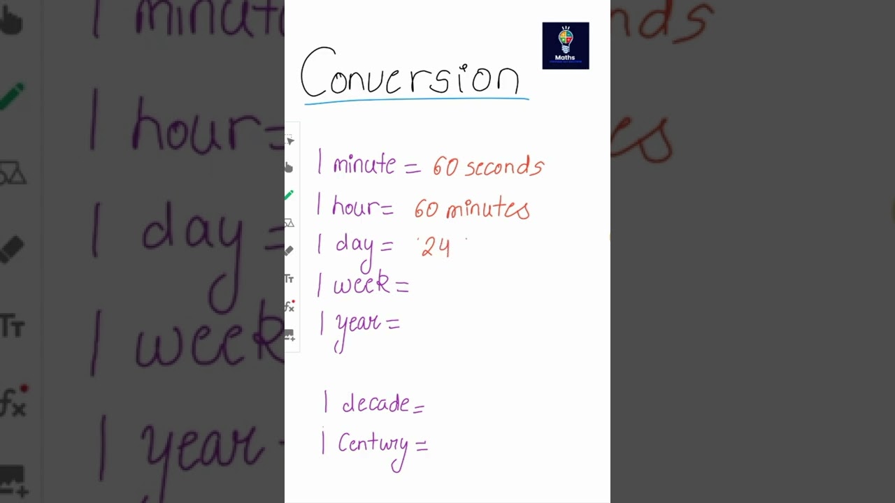 Important Conversions Of Maths Youtube