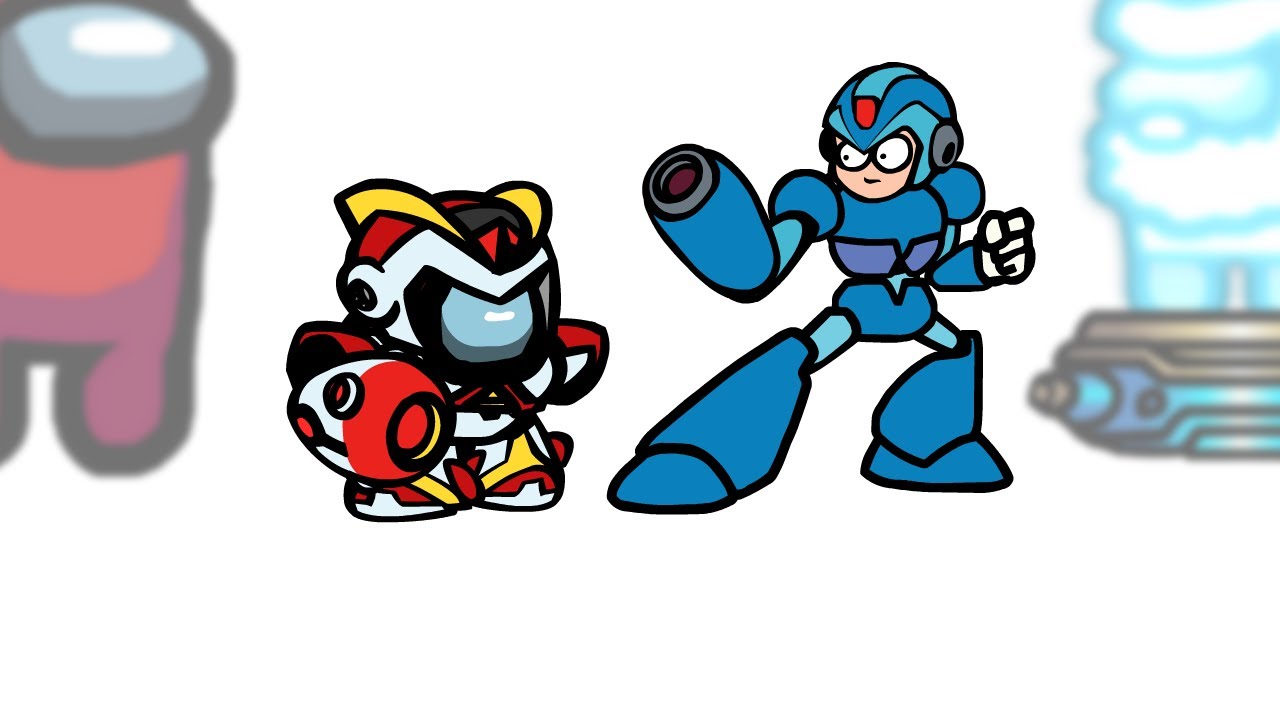 Mini Crewmate Kills 6 Mega Man Characters Among Us Youtube