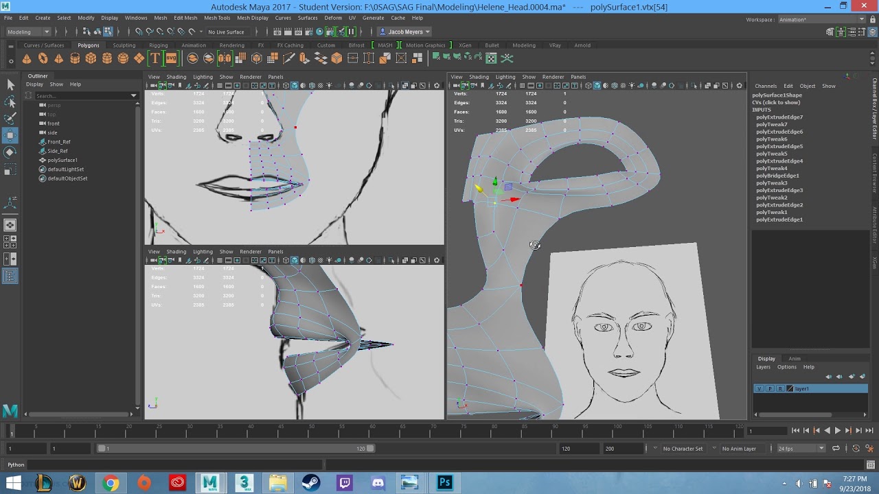 Face Modeling Timelapse 1 Youtube