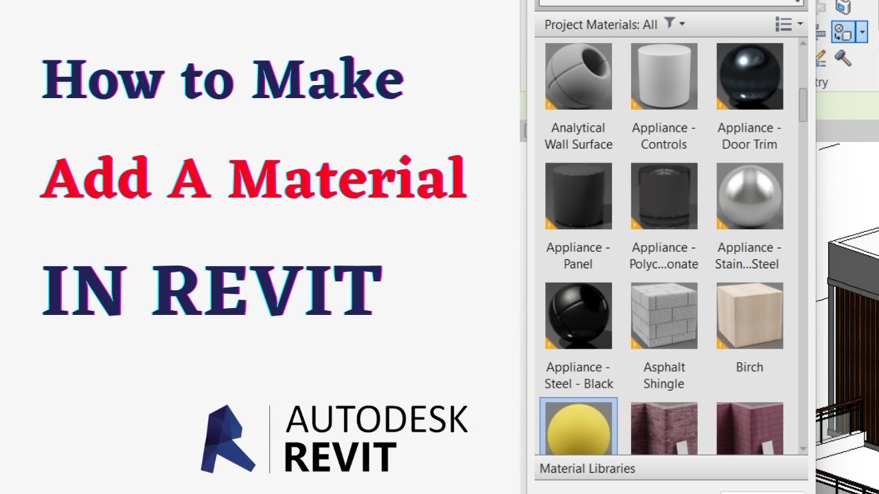 How To Add A Material In Autodesk Revit Youtube
