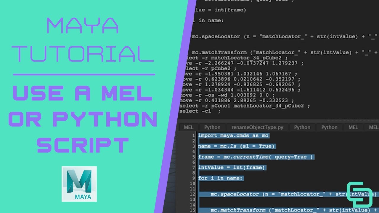 How To Use Scripts In Maya Mel And Python Free Script Example Youtube