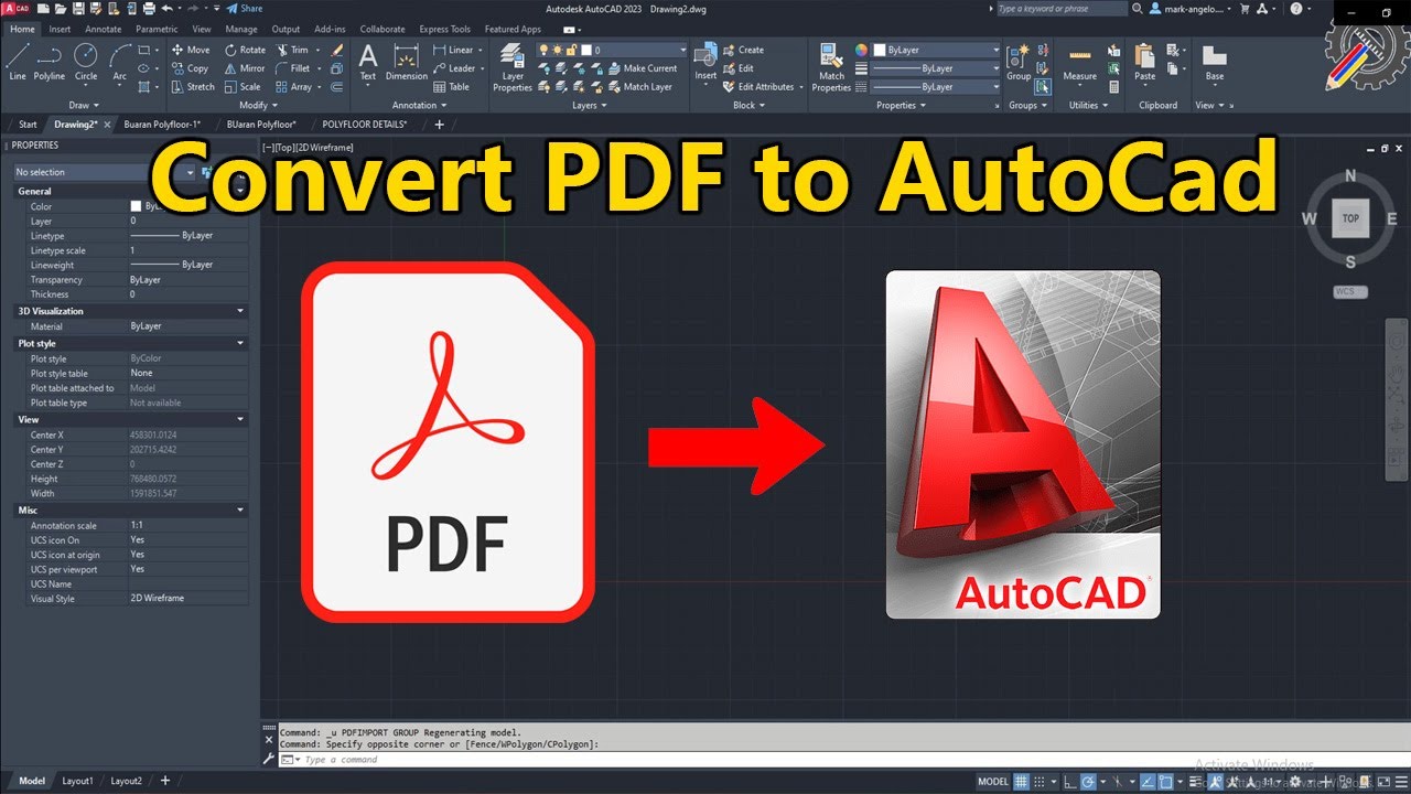 How To Convert Pdf To Autocad Youtube