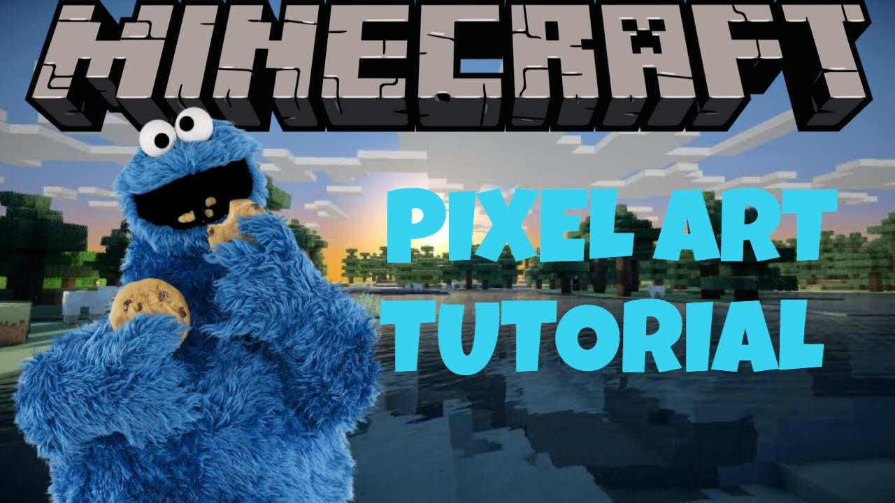 Minecraft How To Build A Cookie Monster Pixel Art Tutorial Youtube
