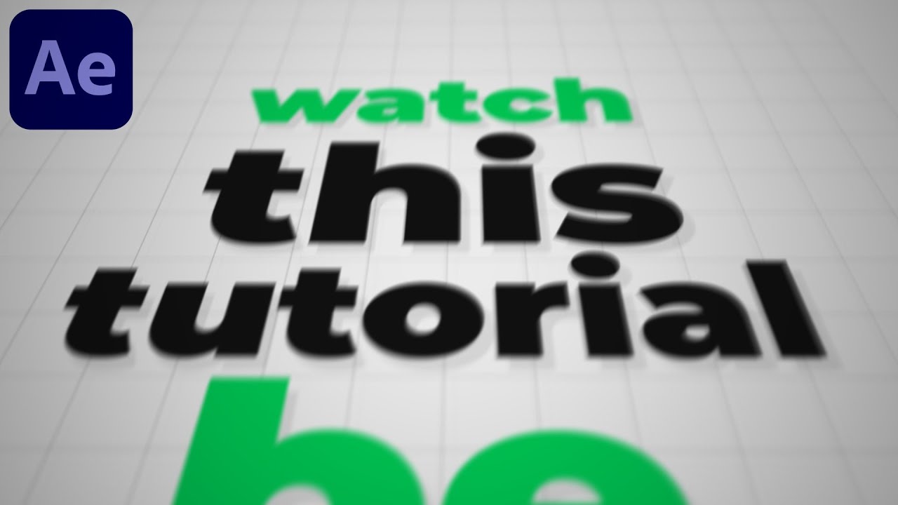 Typography Motion Graphics Animation In After Effects After Effects
