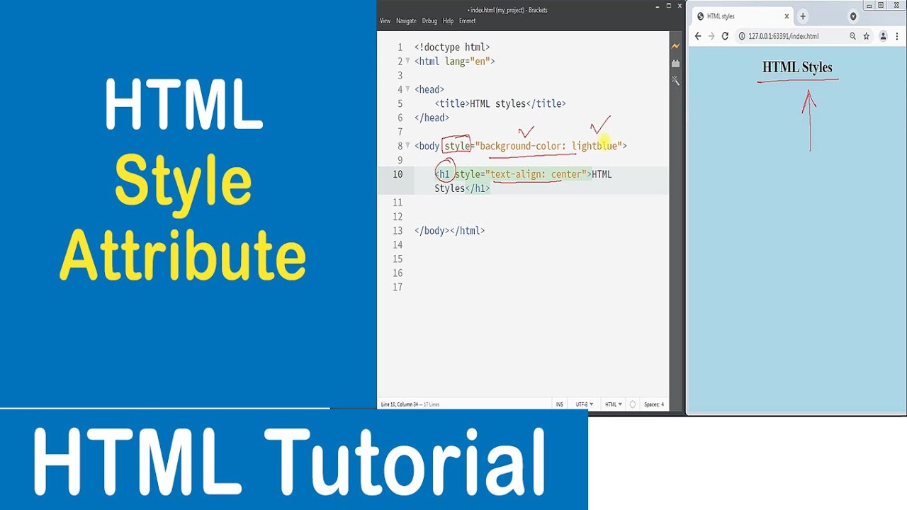 07 Html Style Attribute Html Tutorial Youtube