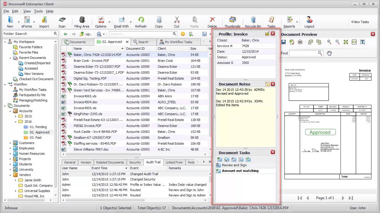 The Docsvault Interface Youtube