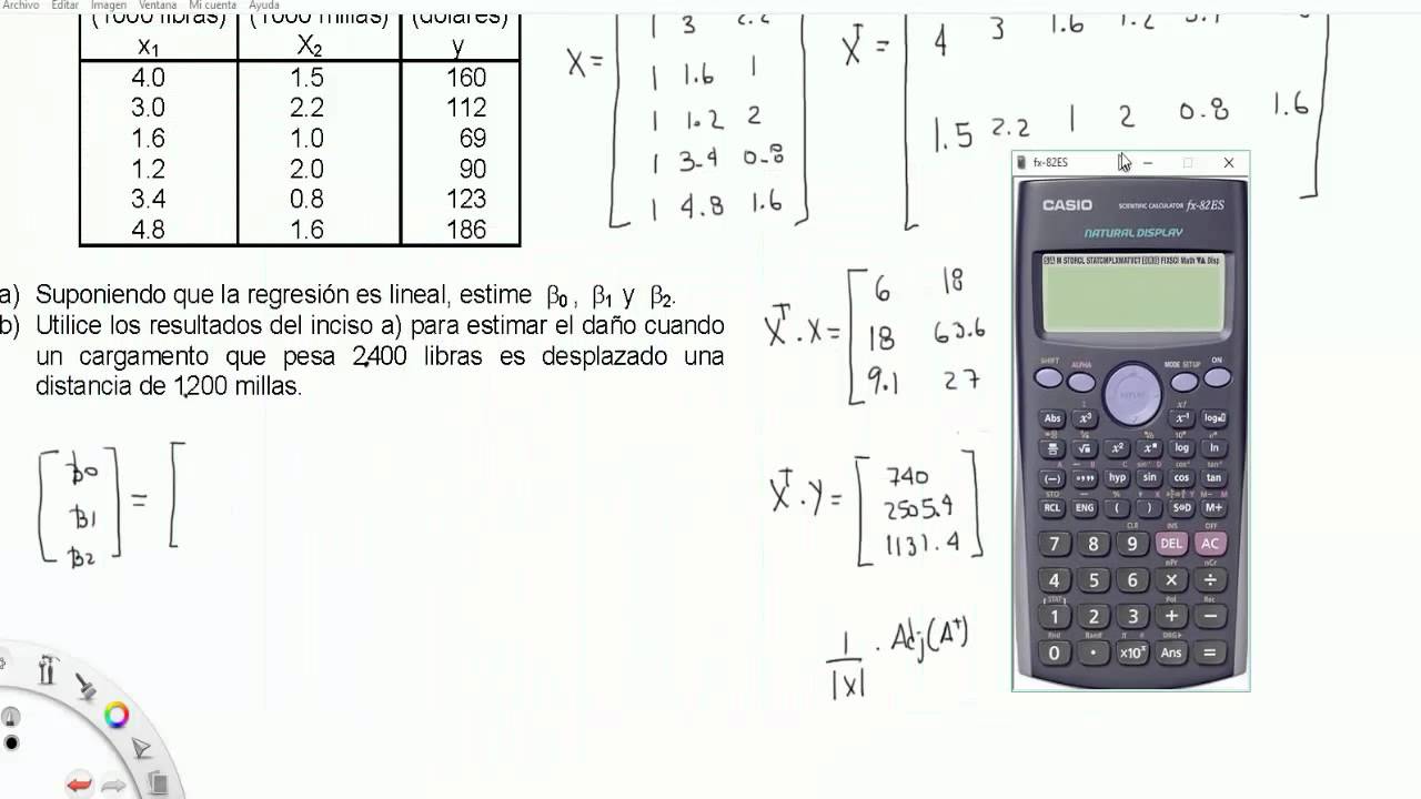 Regresión Lineal Multiple Método Matricial Youtube