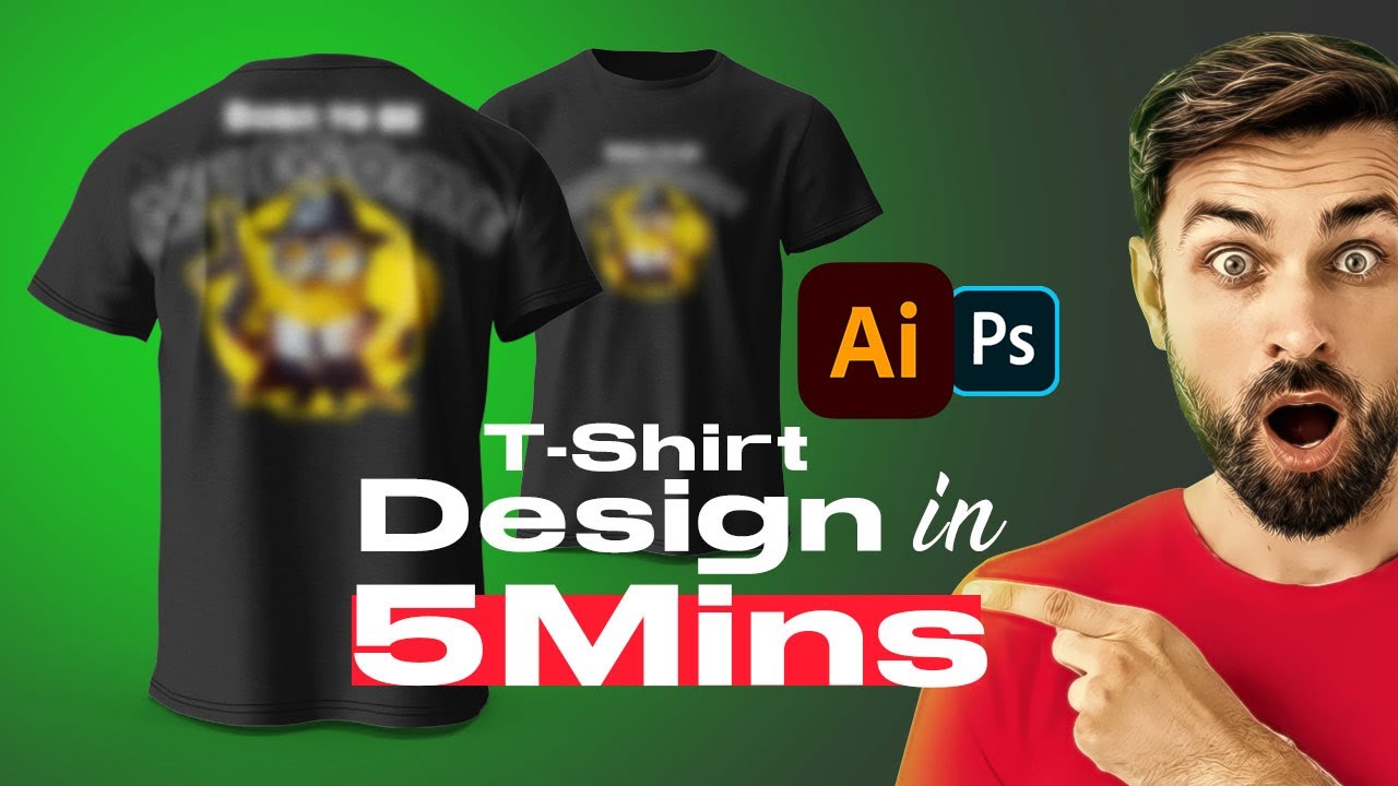 T Shirt Design Tutorial In 5 Mins Illustrator T Shirtmockup Youtube