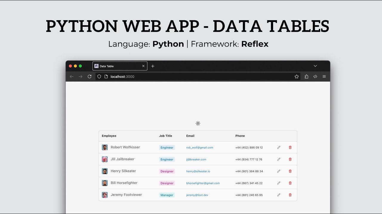 Python Web App Ui Reflex Tutorial Youtube